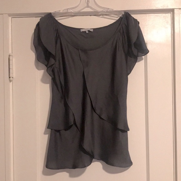 Violet & Claire | Tops | Charcoal Gray Flutter Top | Poshmark